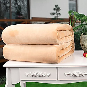Polyester Throw Blanket,Polyester Soft Warm Solid Color Blanket Sleep Cover Rug for Bed and Couch Lightweight Throw Fit All Season Fruit Green 70 * 100cm.