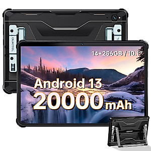 OUKITEL RT6 10.1in 20000mAH/77WH Android13 Tablet,14GB+256GB(1TB) 1200×1920 FHD+ Rugged Tablet,16MP+16MP Camera 8-core 4G LTE Waterproof Tablet/33W Fast Charging/OTG/Reverse Charge/T-Mobile/Wi-Fi