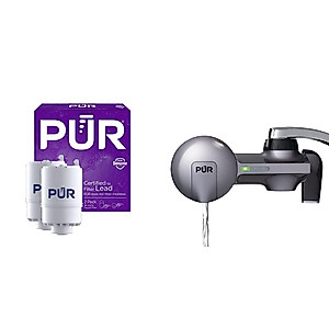 PUR Faucet Mount Water Filtration System Bundle with Replacement Filters (2-Pack)