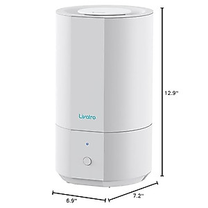 Livatro 4L Top Fill Humidifiers for Bedroom Large Room Nursery, Cool Mist Humidifier With Ultrasonic Quiet, Auto Shut-off and Easy to Clean, Last up to 40 Hours, White