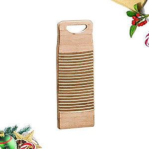 Hemoton Bamboo Wood Washing Clothes Washboard Laundry Washboard Hand Wash Board for Home Laundry Supplies M