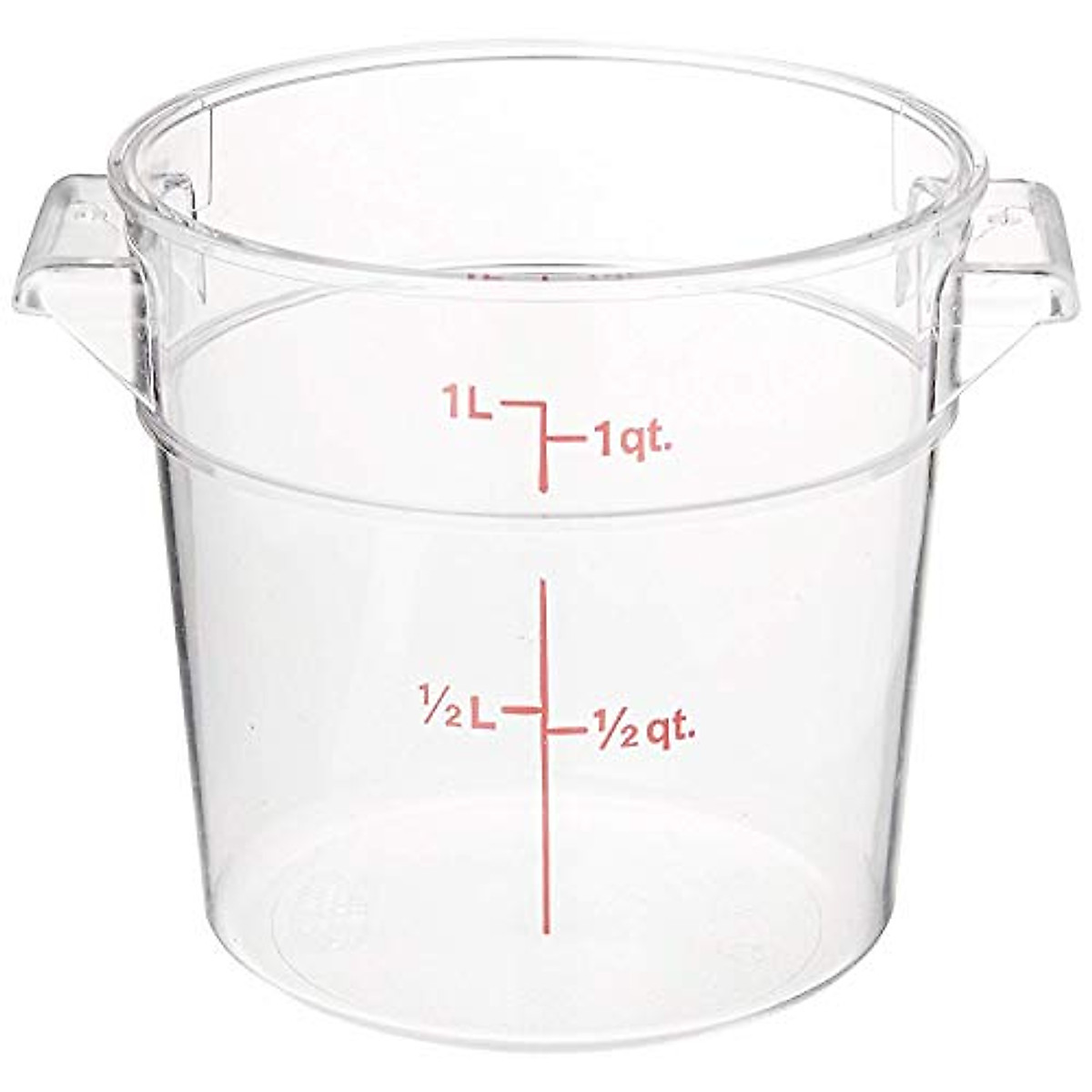 Cambro RFSCW1135 Camwear Clear Round 1 Qt Storage Container with Clear Round Lid RFSCWC1135
