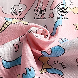 ZPECC Toddler Pillowcases Set of 2, Hypoallergenic 14x19 Pillow Cover Fits Pillows Sized 13x18 or 14x19, 100% Soft Cotton Envelope Closure Kids Pillowcase for Sleeping, Machine Washable, Pink Unicorn