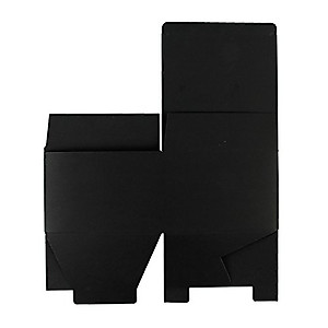 RUSPEPA Recycled Cardboard Gift Boxes - 5"X 5"X 3" - Small Gift Box with Lids for Craft, Cupcake and Cookies - 30 Pack - Black