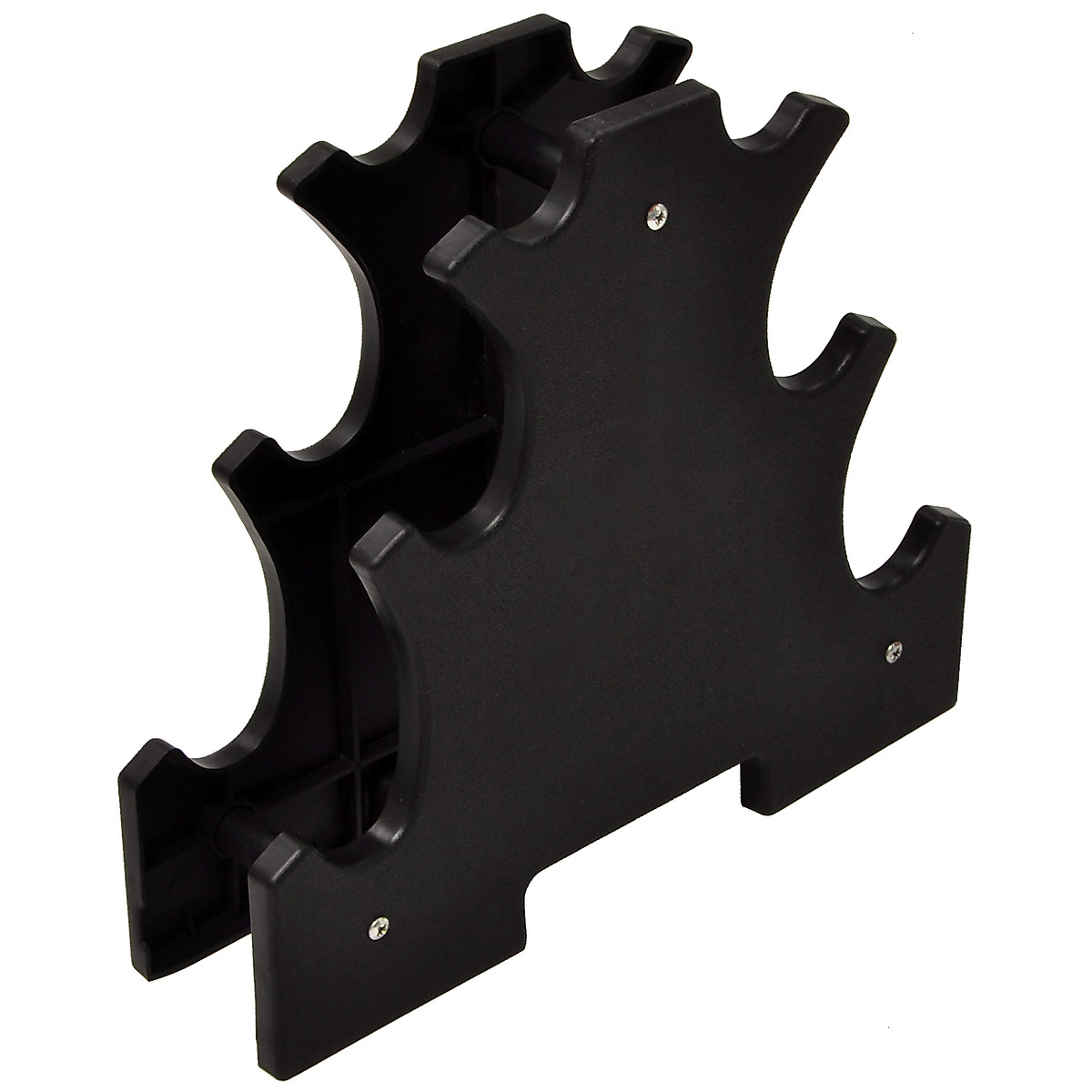 Fitvids Colored Vinyl or Neoprene Coated Dumbbell Set with Stand, 32-Pound Set with Stand, 3LB, 5LB, 8LB Pairs, Cast Iron