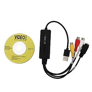 OSALADI Video Converter Capture USB Capture Card USB Capture 1 Set of Video Adapter Video Selector Portable Audio Adapter (Black) Capture Card Audio Video Capture