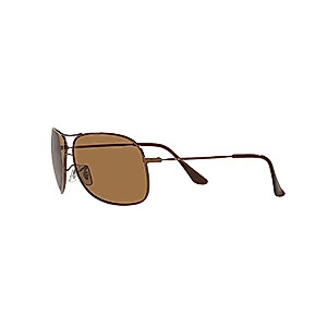 Ray-Ban RB3267 Metal Aviator Sunglasses, Brown/Polarized Brown, 64 mm