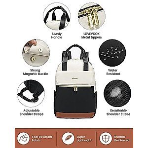 LOVEVOOK Laptop Backpack for Women, Cute Laptop Bag with USB Port, Waterproof Travel Work Backpack Purse, Anti-Theft Backpacks Casual Computer Daypack Nurse Teacher Bag