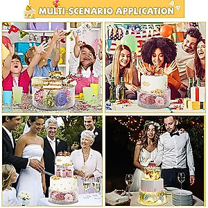 2 Pcs Wedding Birthday Fillable Cake Stand Holder with Lid, Clear Acrylic Dessert Table Centerpieces Display Risers Cake Cupcake Pedestal Tier Stand Set, 2 Size(6, 10 Inch) Cake Stands for Party