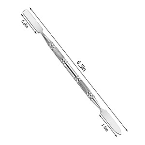 Wismee 5Pcs Makeup Spatula tool metal Set Professional Beauty Stainless Steel Cosmetics Mixer Long Metal Spatula Depotting Mixing Tool (#1+#2)