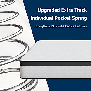 Avenco 10 Inch Full Size Mattress, Hybrid Mattress in a Box with Independent Spring, Soft and Comfort Medium Firm Full Mattress, Edge Support, Pressure Relief, Back Pain Relief, CertiPUR-US.