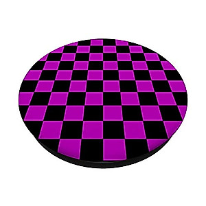 Checkered Pink and Black Checkerboard Pattern Style PopSockets Swappable PopGrip