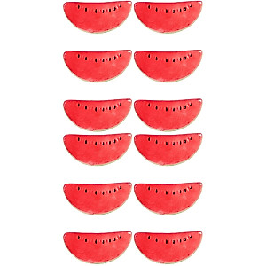 VOSAREA 12 pcs Simulated Watermelon Wedding Decorations for Ceremony Summer Tray Decor red Decorations Lifelike Faux Watermelon Slices Lifelike Watermelon Slice Fake Watermelon Foam Fruit