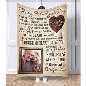 Personalized Memorial Blanket for Loss of Mom Dad in Loving Memory Photo Blanket for Loss of Loved One Custom Name Upload Photo Bereavement Gifts in Loving Memory Fleece Sherpa Blanket