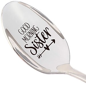 THREE HUMAN Good Morning Sister Spoon, Gifts for Friend-sister birthday, Sister in Law