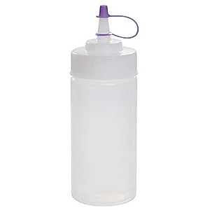 TABLECRAFT 8 Oz Clear Polyethylene Widemouth Squeeze Bottle - 2 1/4" Dia x 6 3/4" H