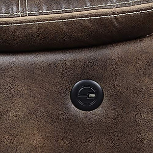 Madrona Burke Zoey Chocolate Brown Power Loveseat with Dual Recliners, Hidden Storage, and USB Charging Station