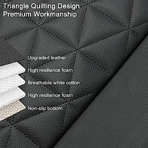 Black Panther 1 Pair Luxury Faux Leather Car Seat Covers Front Bottom Seat Cushion Covers, Anti-Slip and Wrap Around The Bottom, Fit 95% of Vehicles - Black