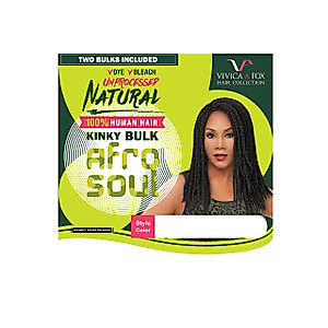 Vivica A Fox Hair Collection HKBK16-N 100% Unprocessed Natural Human Hair Afro Curl Kinky Bulk Extension, Natural, 5.8 Ounce