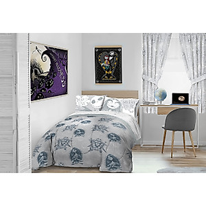 Jay Franco Disney Nightmare Before Christmas Meant to Be 6 Piece Bedroom Set- Includes Twin Bed Set & Window Drapes/Curtains - Super Soft Fade Resistant Microfiber Bedding (Official Disney Product)