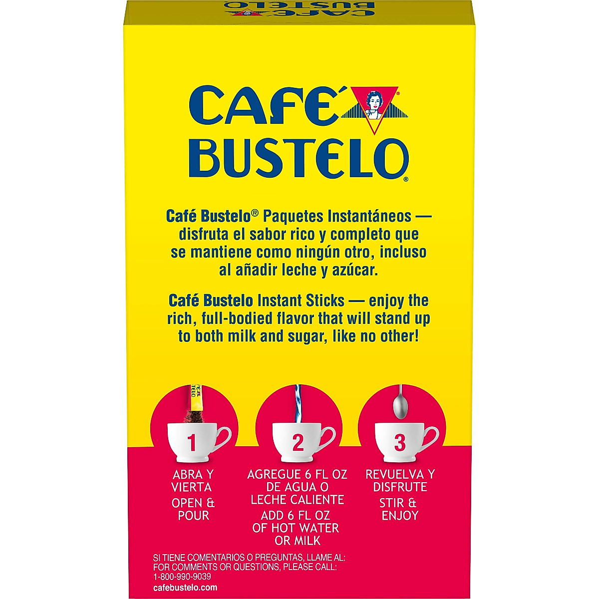 Café Bustelo Espresso Style Dark Roast Instant Coffee, 6 Count (Pack of 12)