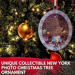 Rockefeller Center Christmas Night - New York City Christmas Ornament - Christmas Tree Ornament from Christmas in NYC Collection - Double Sided with Glitter…