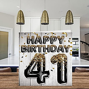 41st Birthday Card for Men - Black & Gold Glitter Balloons - Happy Birthday Cards for 41 Year Old Man Dad Cousin Friend Brother Uncle, 5.7 x 5.7 Inch Forty-One Forty-First Bday Greeting Cards Gift