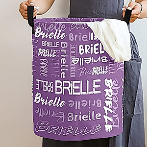 Collapsible Personalized Laundry Basket ZAACUSTOM Waterproof Custom Laundry Hamper Basket with Name Customized Dirty Clothes Storage Baskets with Handle for Bedroom Bathroom