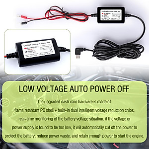 11Ft USB C Dash Cam Hardwire Kit - 12V-30V to 5V 2.5A Car Dash Camera Charger Power Supply+4pcs 16AMG Car Fuse Tap&4PCS 5A Blade Fuse for Car Dash Camera