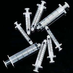 4 Pack 50ml Plastic Syringe Luer Lock With Measurement No Needle for Scientific Labs Liquid Measuring