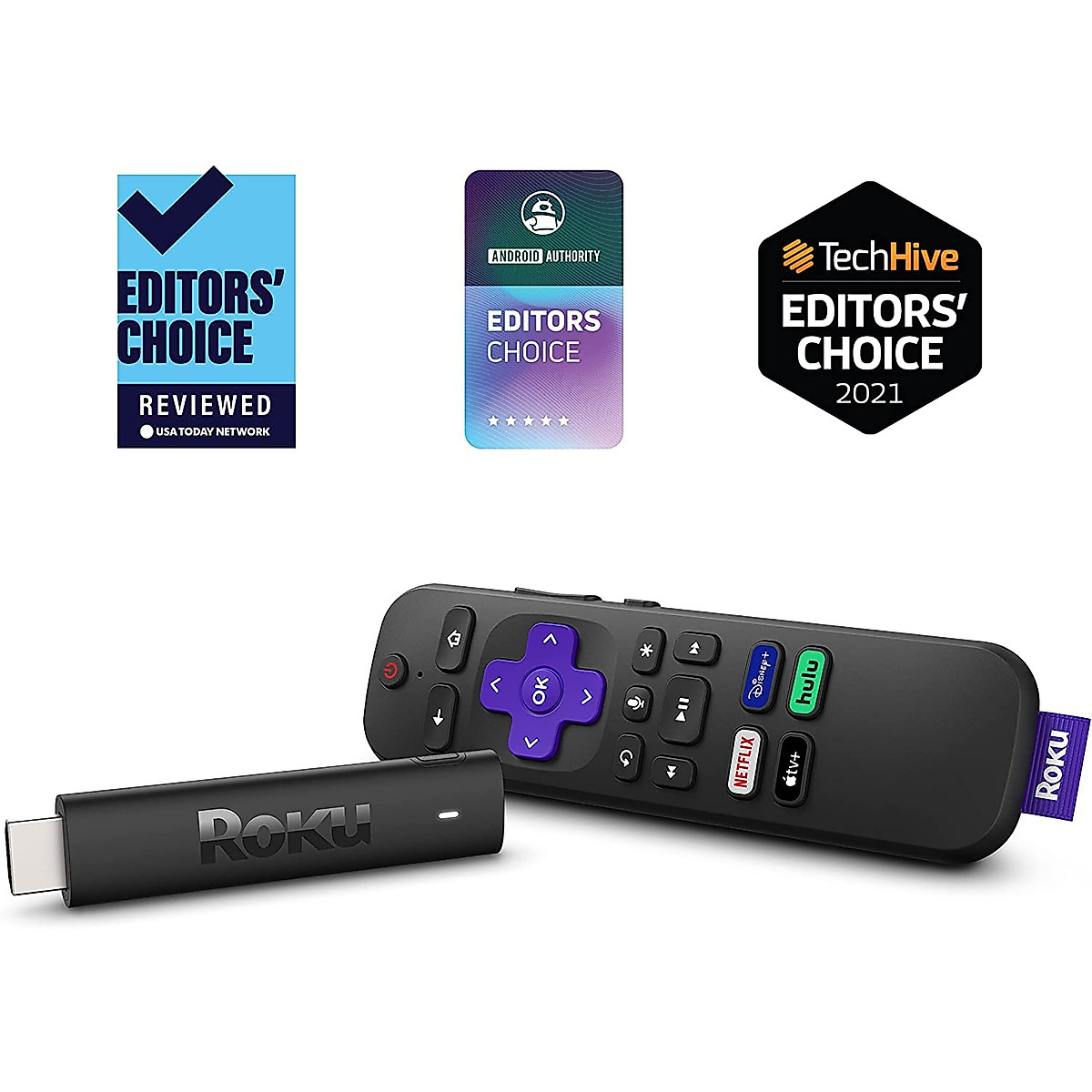 Roku Streaming Stick 4K 2021 Streaming Device with Roku Voice Remote and TV Controls 4K/HDR/Dolby Vision & Bundle Swanky Cables HDMI Cable
