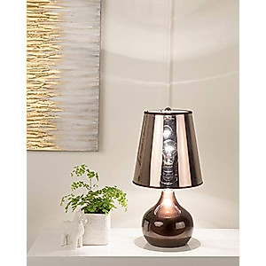 OK Lighting OK-818CP Luster Metallic Cappuccino 3-Way Table Touch Lamp, 9.25" x 9.25" x 18", Brown, Espresso