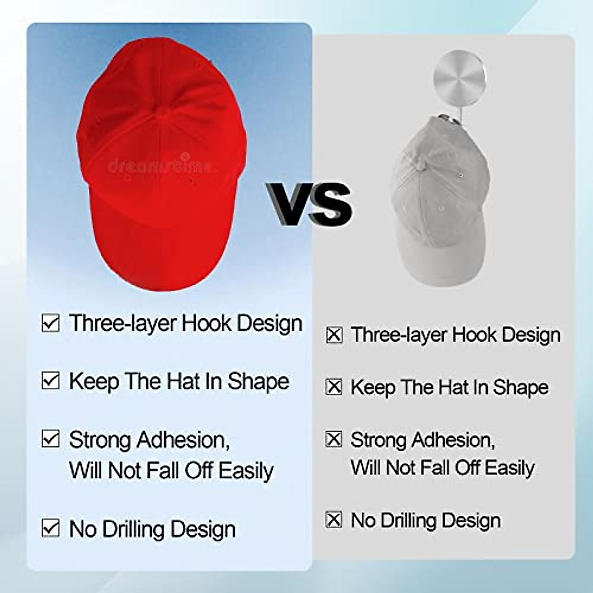 Upgraded Hat Hook for Wall,New Hat Racks for Baseball Caps,Cowboy Hat Rack Holder Organizer,Easy to Install, Multi-functional Hat Organizer (black)