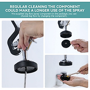Pre Rinse Sprayer with Black 7/8"-20UNEF Handle Grip Assembly, 1.42 GPM High Pressure Pull Down Spray Head, Handheld Dish Sprayer Nozzle Replacement Part for Commercial Restaurant Kitchen Sink Faucet