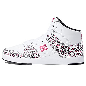 DC Cure High Top Women's Skate Shoes Sneaker Black/Leopard 7 B - Medium