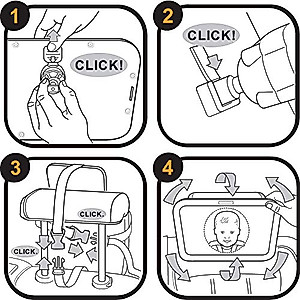 Innokids Baby Car Mirror for View Infant in Rear Facing Back Seat with Clear View Convex Shatterproof Glass (Black)