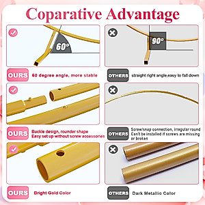 Asee'm 5ft Circle Backdrop Stand Round Balloon Arch Frame Gold Metal for Wedding Birthday Baby Shower Party Graduation Background Decoration