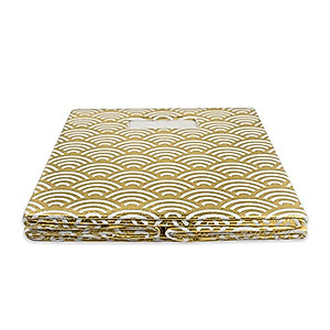 DII Collapsible Hard Sided Bin, Waves, Gold, Large