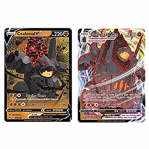 Pokemon Vmax Card Set - Coalossal VMAX 99/185 & Coalossal V 98/185 - Vivid Voltage - Ultra Rare Card Lot