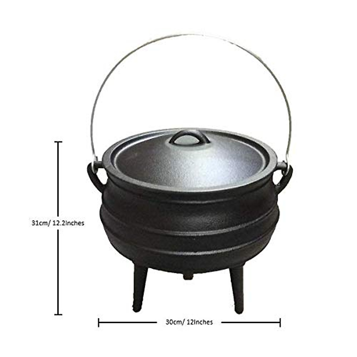 Cuisiland Seasoned 10 Quart Cast Iron Potjiekos