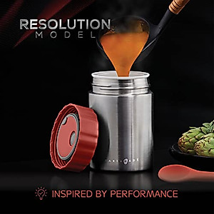 Earthmade Stainless Steel Insulated Food Container,13 oz Food Thermos for Hot Soup & Cold Fruit, Ceramic Interior, Silicone spoon Eco-Friendly