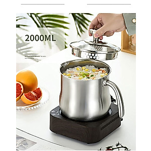 KLLKR 1.8 Quart Stainless Steel Milk Pot with Pour Spout, Saucepan with Lid, No Coating, Reinforced Stainless-Steel Handle for Boiling Milk, Sauce, Gravies