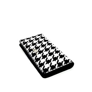 Kate Spade Darcy Large Slim Bifold Wallet Houndstooth in Black Multi