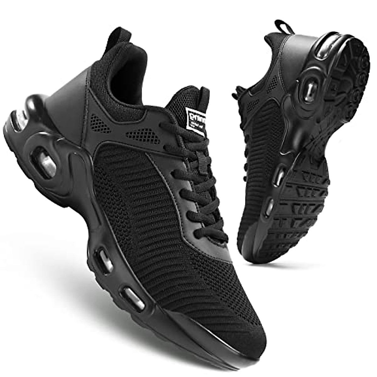 Mens Running Shoes Lightweight Breathable Air Walking Tennis Shoes Comfort Work Fashion Basketball Sneakers Trainers Black