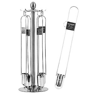 GELTTULU Zahn Cup Immersion Viscosity Cup,#1 to #5 Dip Type 44ml Stainless Steel Viscometer Flow Cup with Storage Rack for Paint, Ink, Dye, Lacquers, Food, Syrup,Oil(5 pcs）