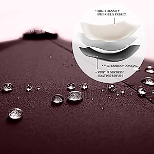 50 inch Large-size Manual Collapsible Travel Umbrella - Compact, Lightweight, UV Protection, Reverse Umbrella for Men and Women (Double Canopy/Wine)