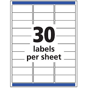 AVERY Matte Frosted Clear Address Labels for Inkjet Printers, 1" x 2-5/8", 300 Labels (18660)
