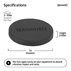 Hudson Hi–Fi 1" Platinum Silicone Isolation Dot, Non-Skid Isolation Feet with Adhesive - 20 Duro - 16 Pack