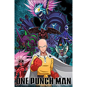One Punch Man - Manga/Anime TV Show Poster (Saitama Vs. Villain) (Size: 24" x 36")