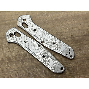 TOPO engraved Titanium Scales for Benchmade 940 Osborne